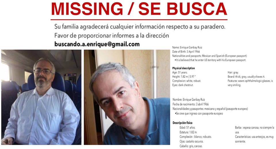 En busca de Enrique Garibay, desaparecido en California