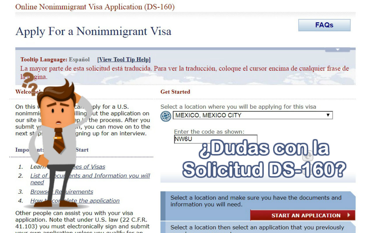 ¿Dudas o problemas con la Solicitud DS-160? Te ayudamos – Conexión Migrante