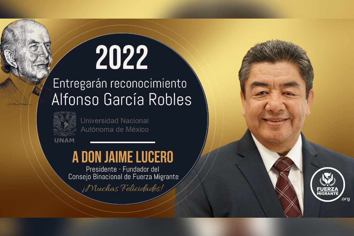 Premiarán a Jaime Lucero con el Reconocimiento Alfonso García Robles