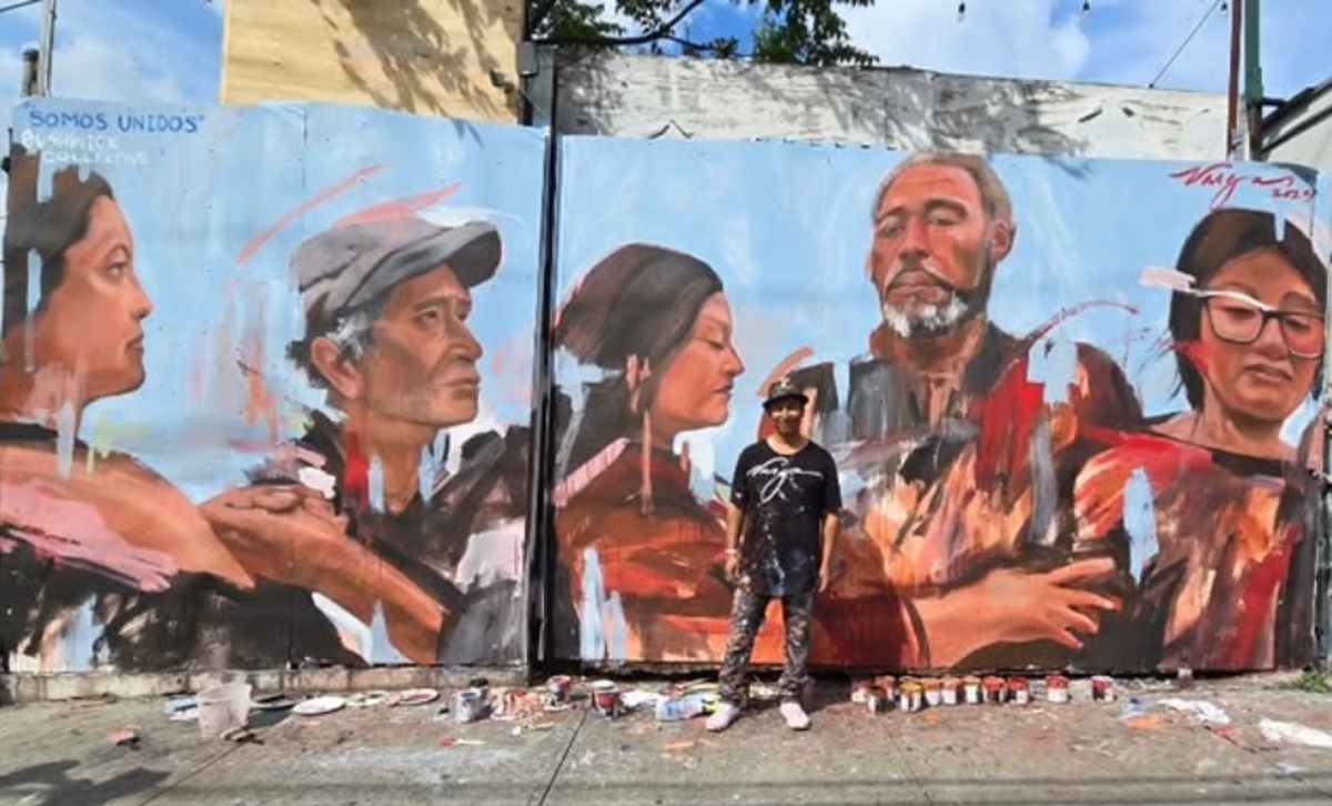"Somos Unidos": un mural de Robert Vargas con un mensaje de paz
